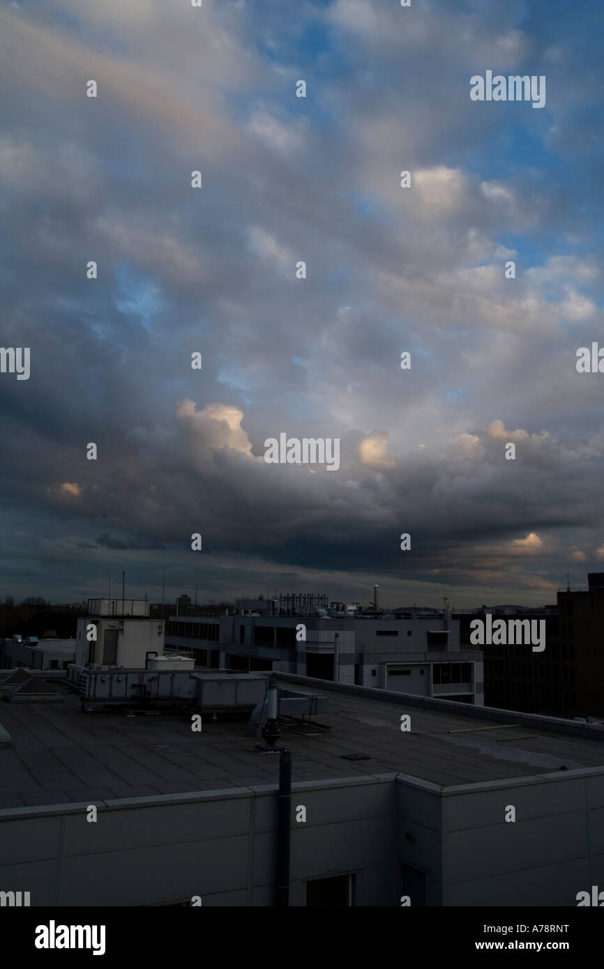 Incoming storm clouds approach dublin city from the east Stock Photo ...