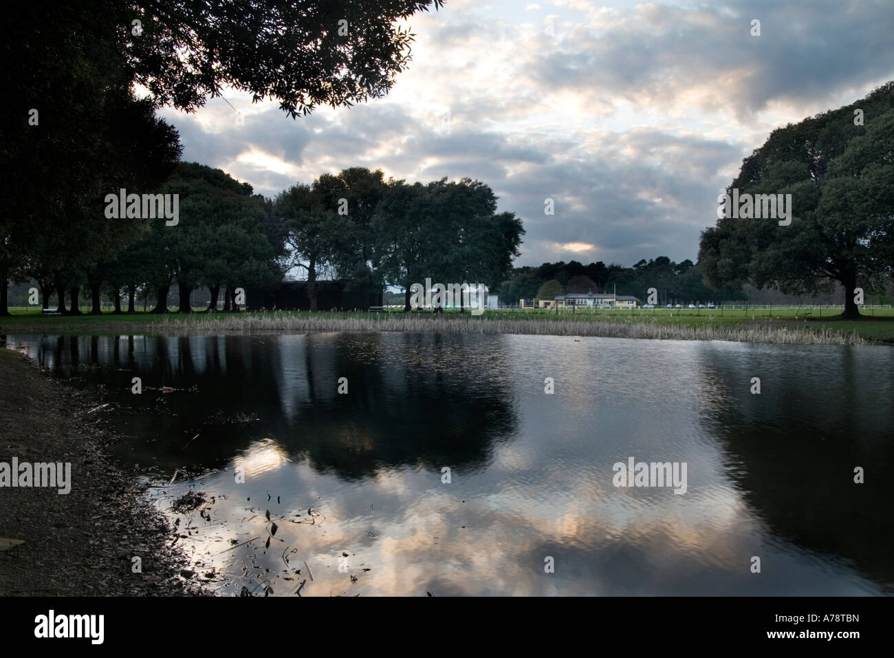 The Pond in the Phoenix park dublin with a reflection of the dramatic ...