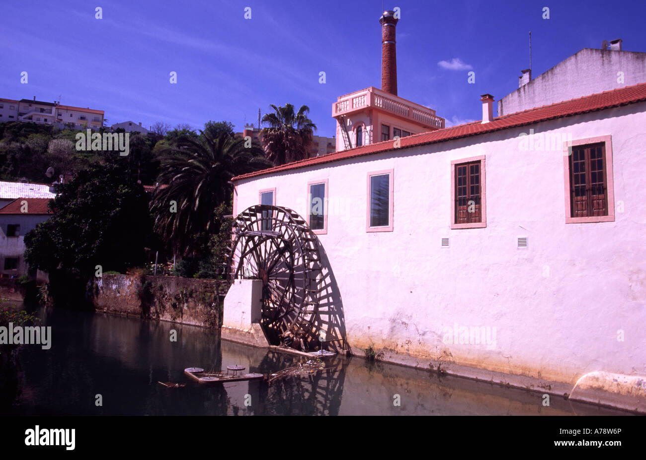 Waterwheel on the Almonda river Torres Novas Portugal Stock Photo - Alamy