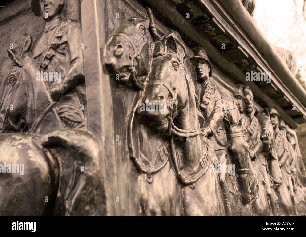 CAVALRY OF THE EMPIRE memorial in Hyde Park - detail from base carving ...