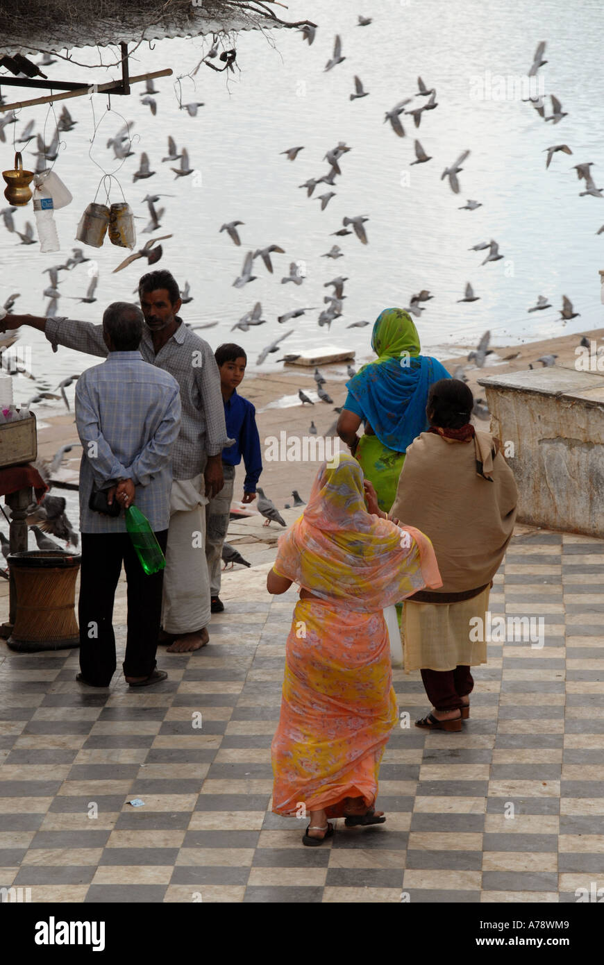 Bathing ghats at the holy city of Pushkar Rajasthan India Stock Photo ...