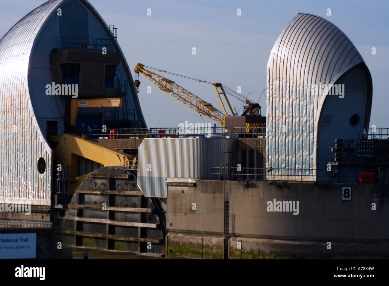 THAMES BARRIER. Section of the structure designed to stop London ...