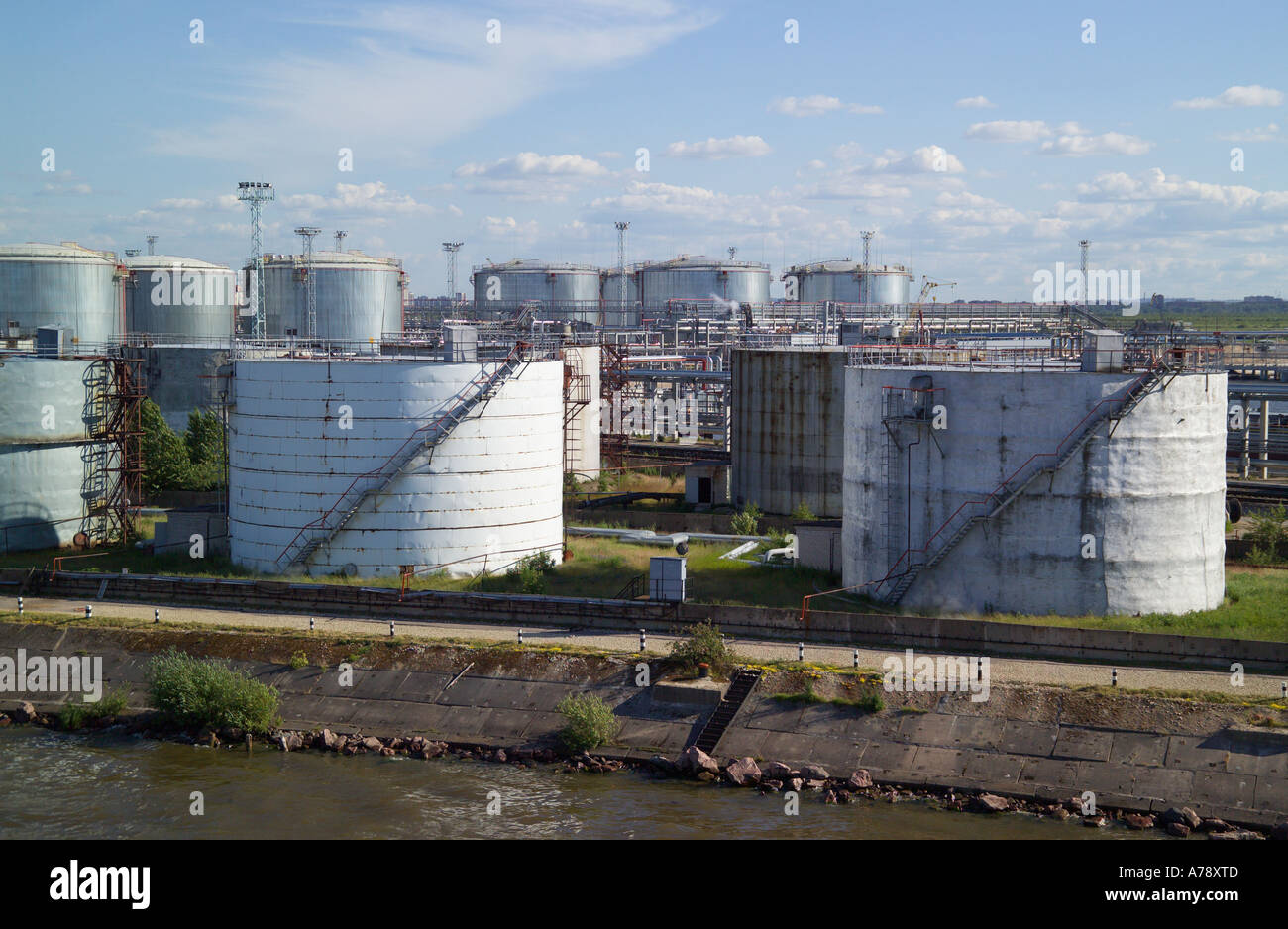 Oil Storage Containers Commercial Dockyard St Petersburg Russia Stock ...