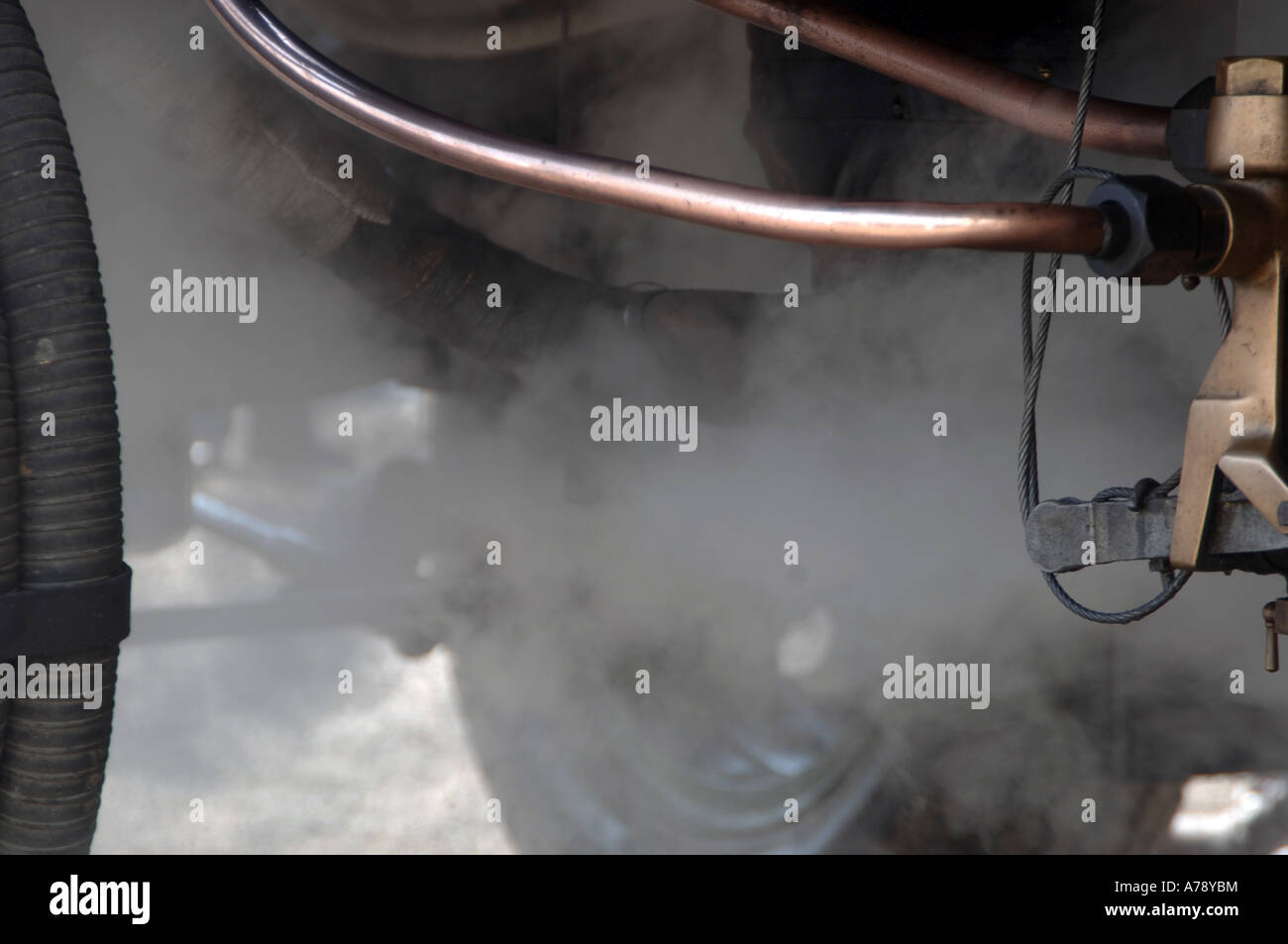 steam venting from a pressure escape valve on a traction engine Stock ...