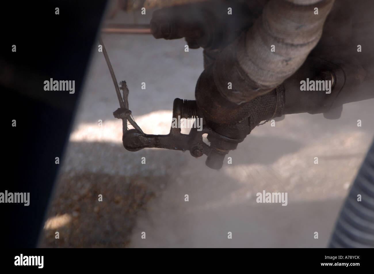 steam venting from a pressure escape valve on a traction engine Stock ...