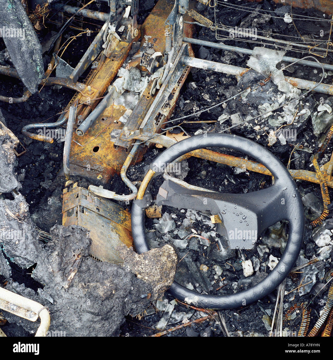 Burnt out car Stock Photo - Alamy