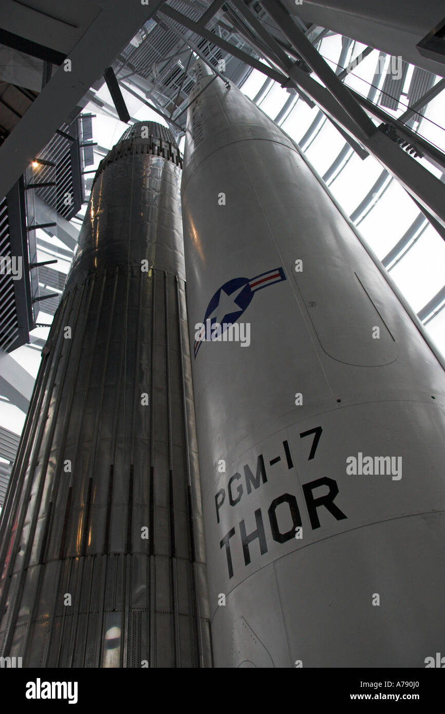 Blue Streak (left) and Thor Able rockets in the Rocket Tower at ...