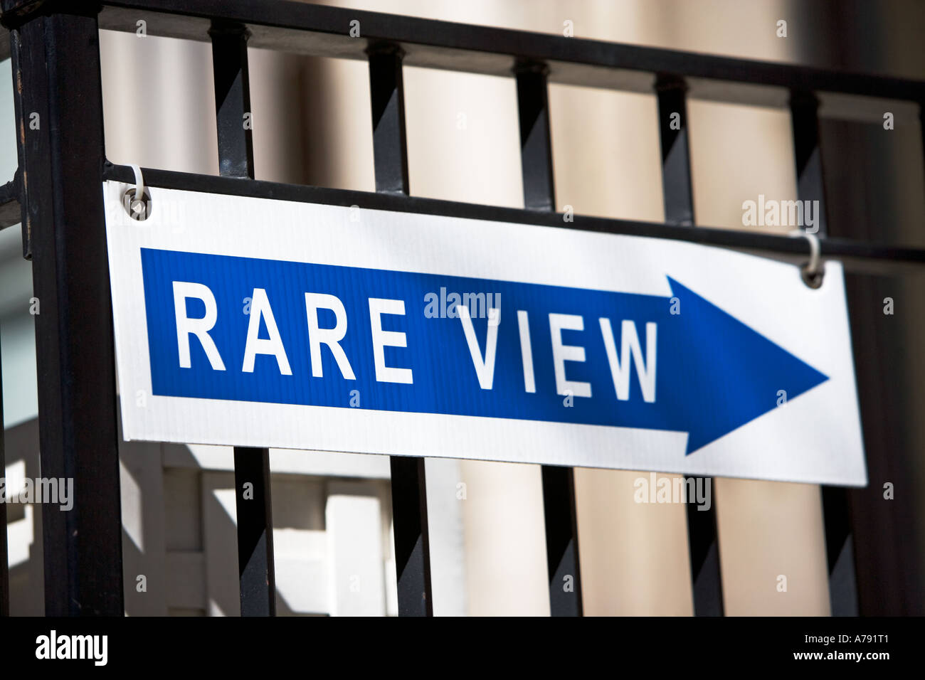 RARE VIEW SIGN Stock Photo - Alamy