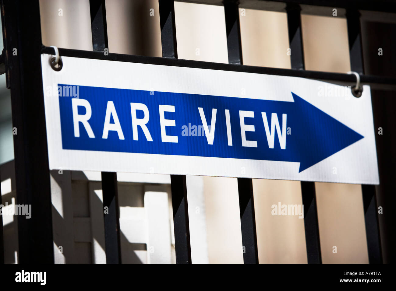 RARE VIEW SIGN Stock Photo - Alamy