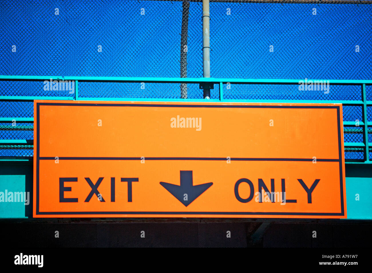 EXIT ONLY SIGN Stock Photo - Alamy