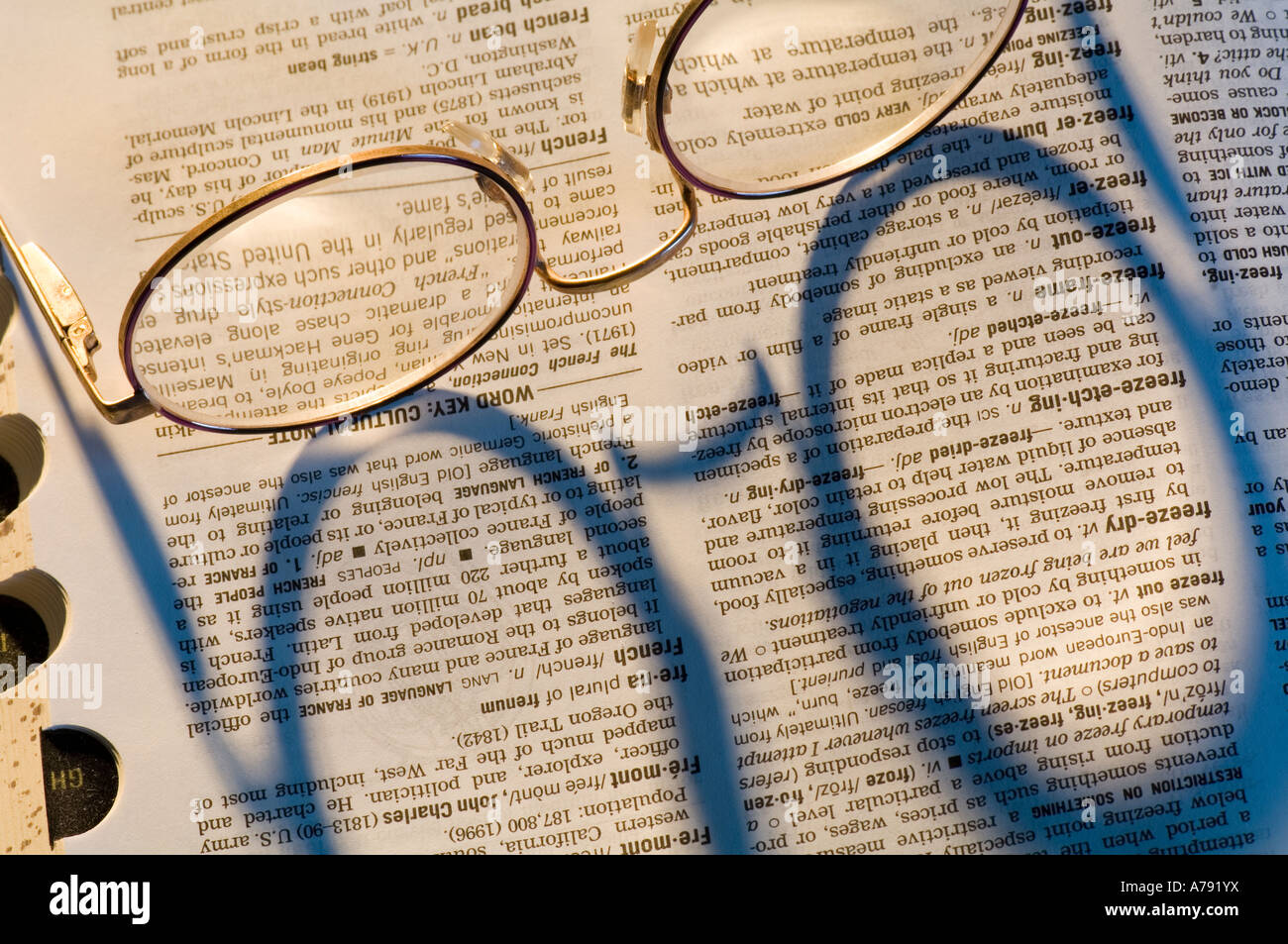 glasses shadow on paper Stock Photo - Alamy