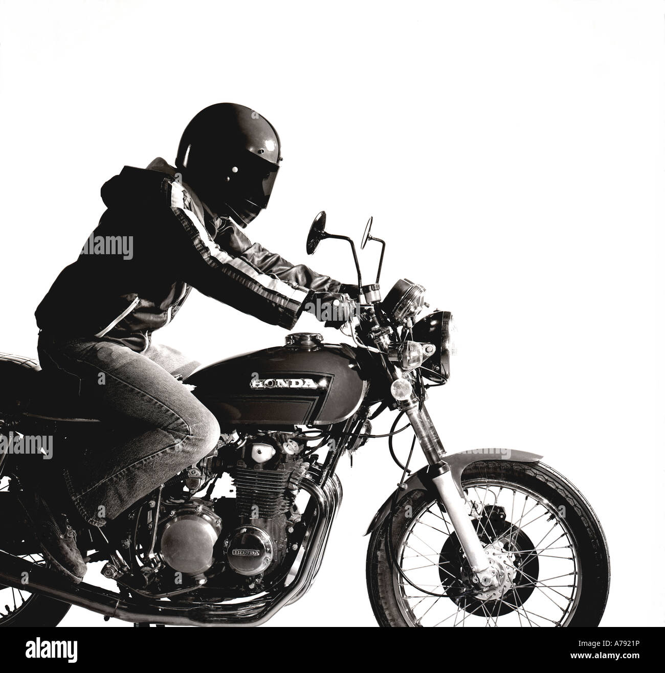 Motorcycle rider in silhouette Stock Photo - Alamy
