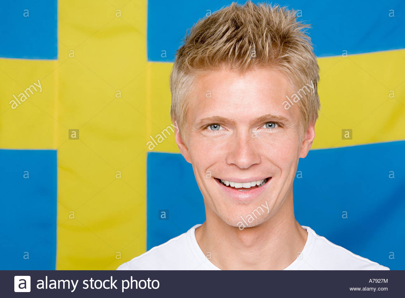 Man with a swedish flag Stock Photo: 11763895 - Alamy