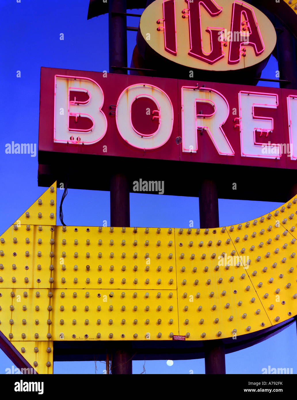 Neon sign for a grocery store Stock Photo - Alamy