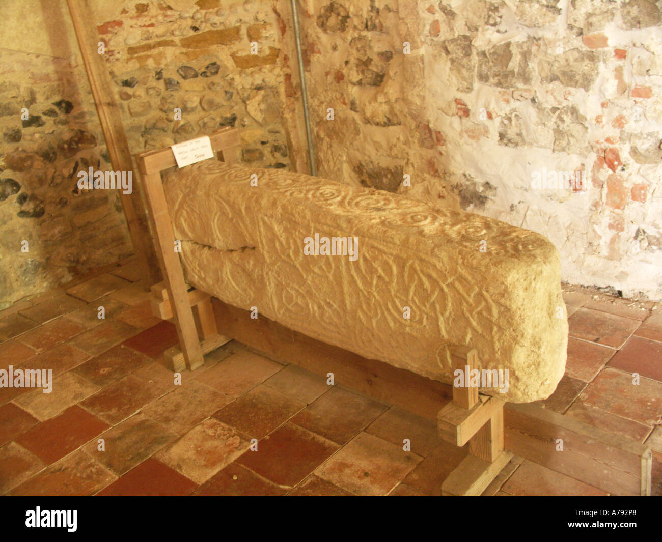 Ancient Saxon stone cross Saint Botolph 's church Iken Suffolk England ...