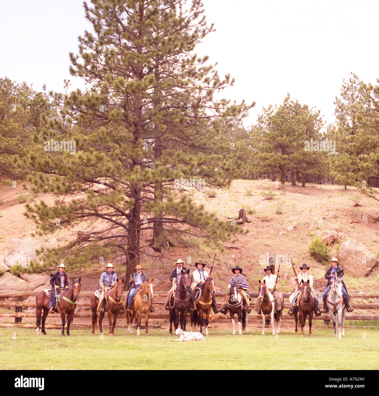 Ranch hands or cowboys at a Colorado guest dude ranch Stock Photo - Alamy
