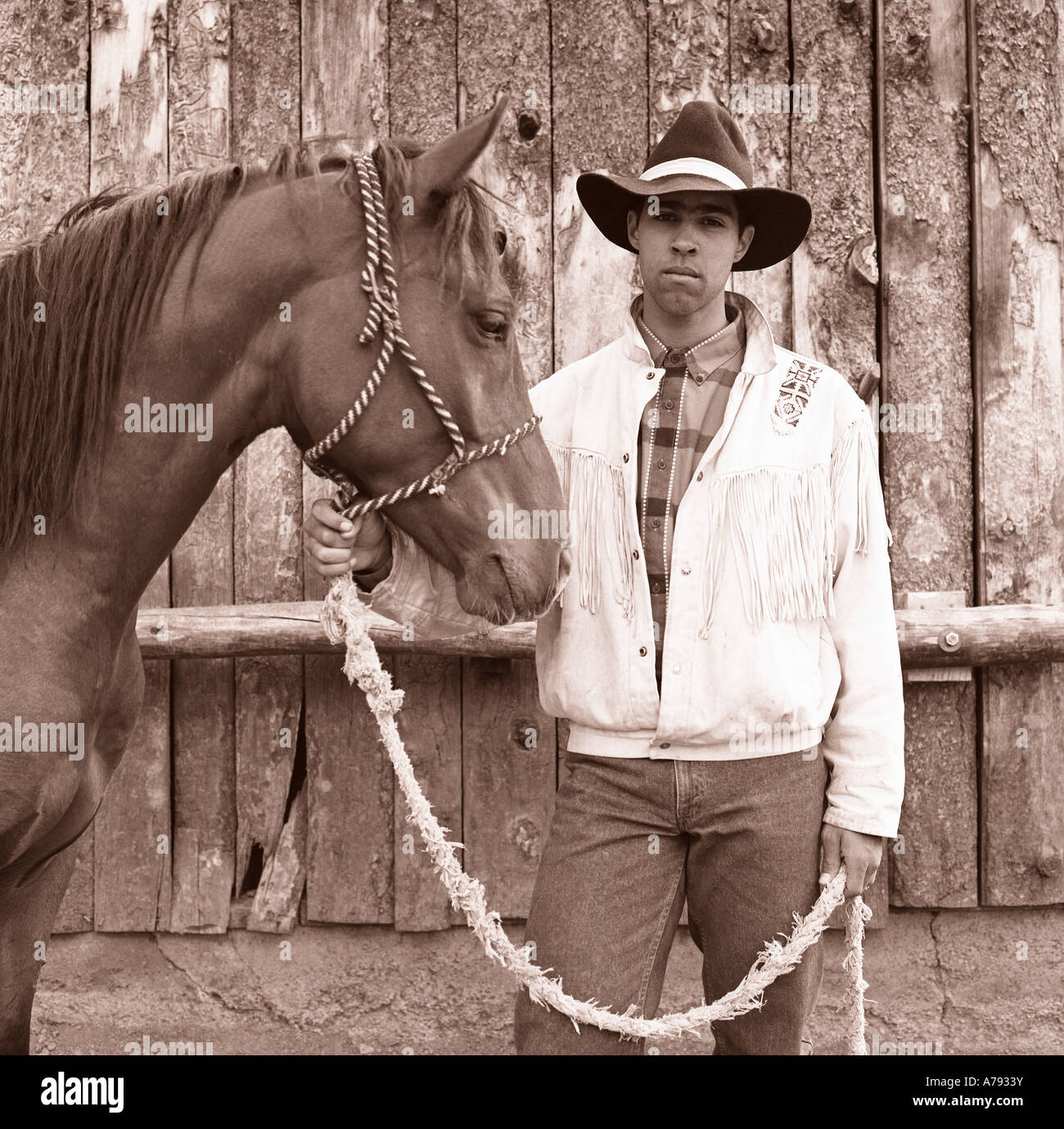 Ranch hand or cowboy at a Colorado, USA dude guest ranch Stock Photo ...