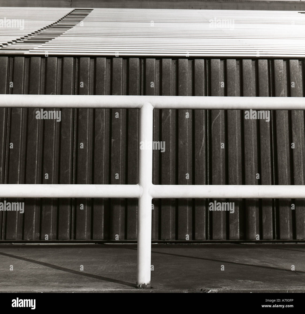 Athletic stadium seating, railing and geometric designs Stock Photo - Alamy
