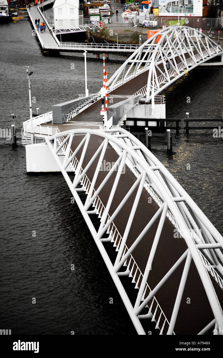 access bridge to nemo building from architect renzo piano in amsterdam ...