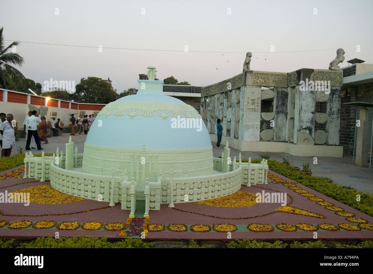 A small model depicts the what the Stupa looked like with part of the ...