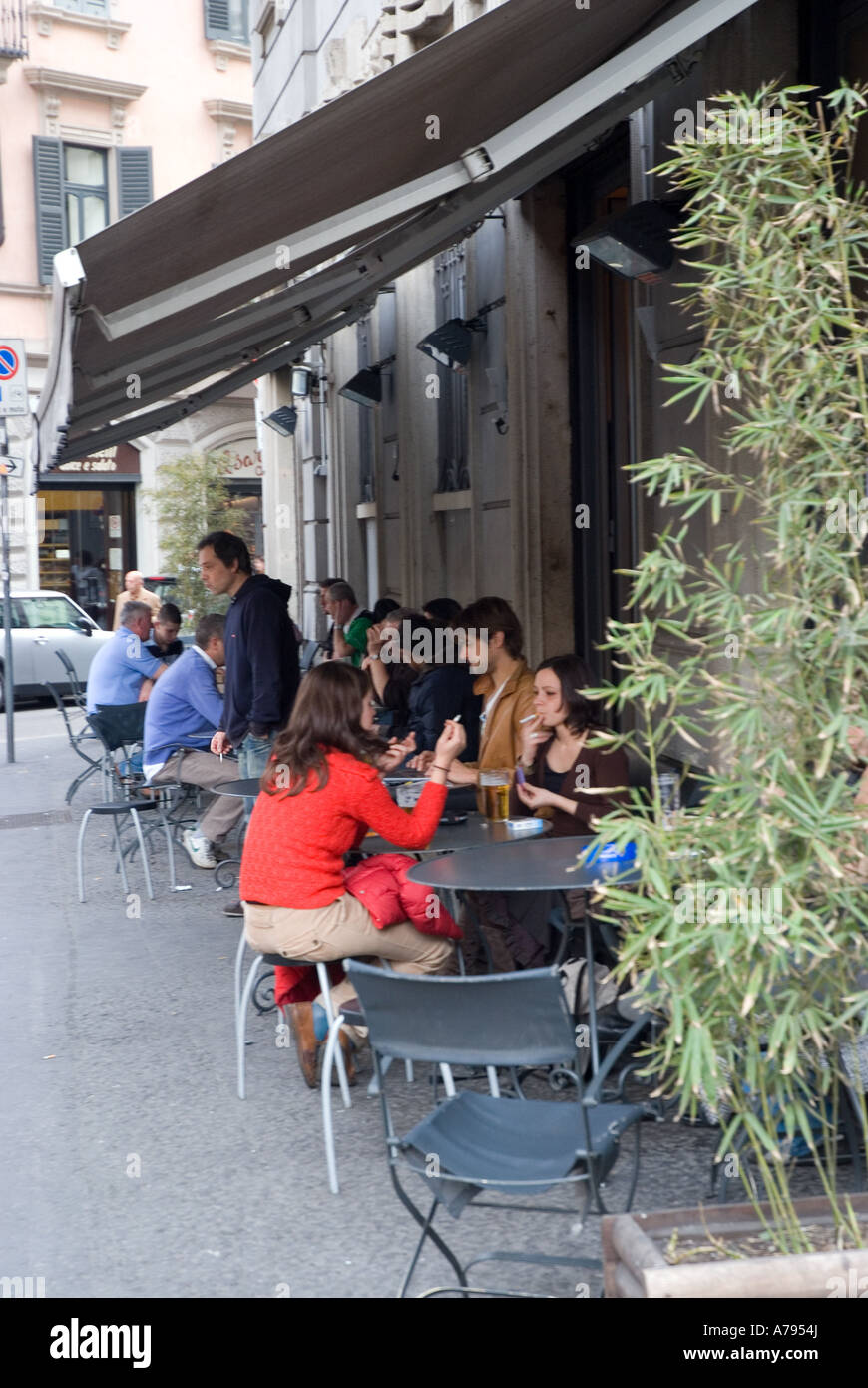 students drinking aperitif in bar magenta milano Stock Photo - Alamy