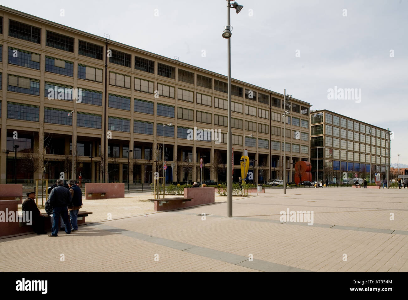facade of lingotto building in torino Stock Photo - Alamy