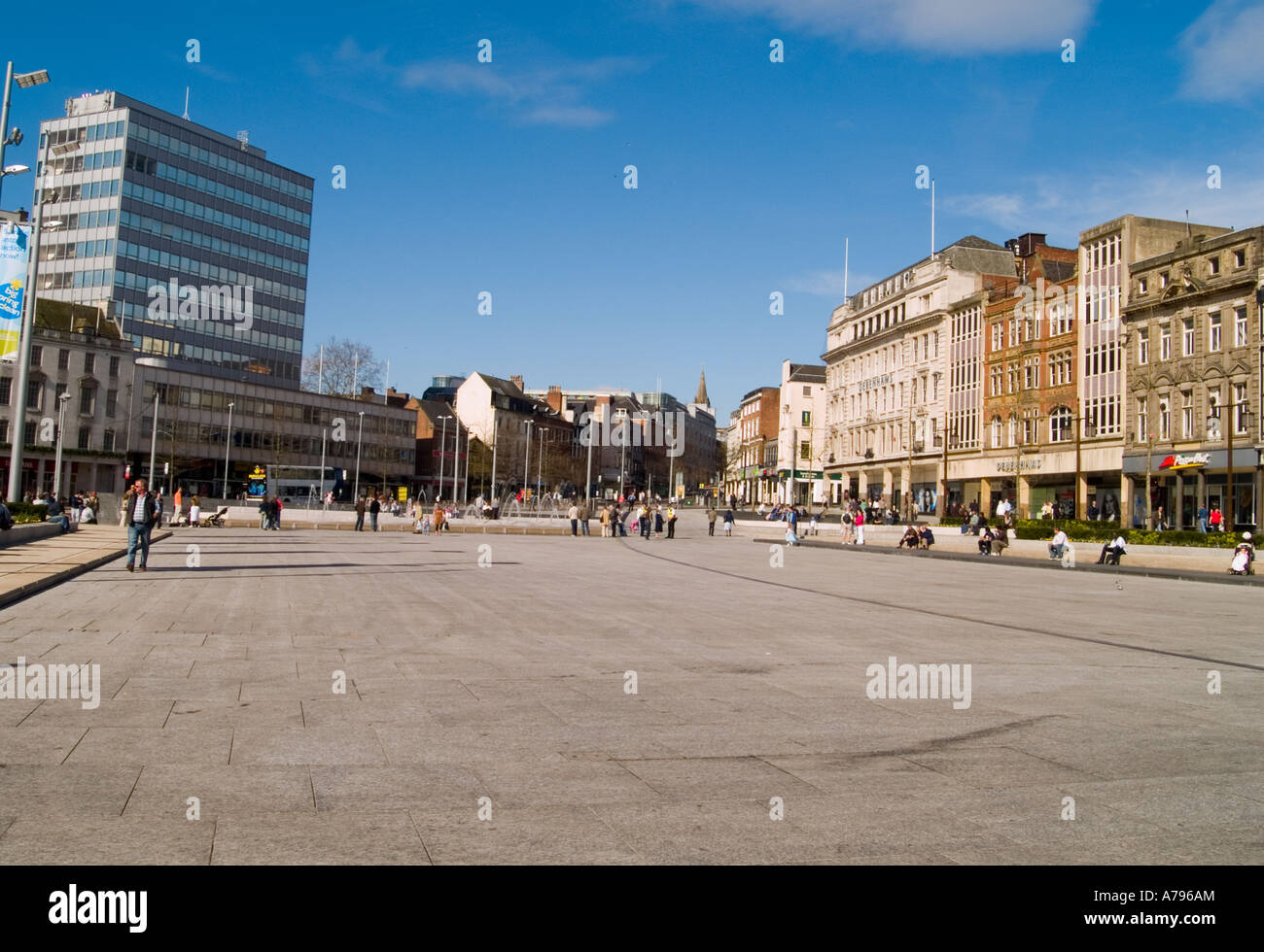 The Open Space of the Newly Refurbished Market Square, Nottingham City ...