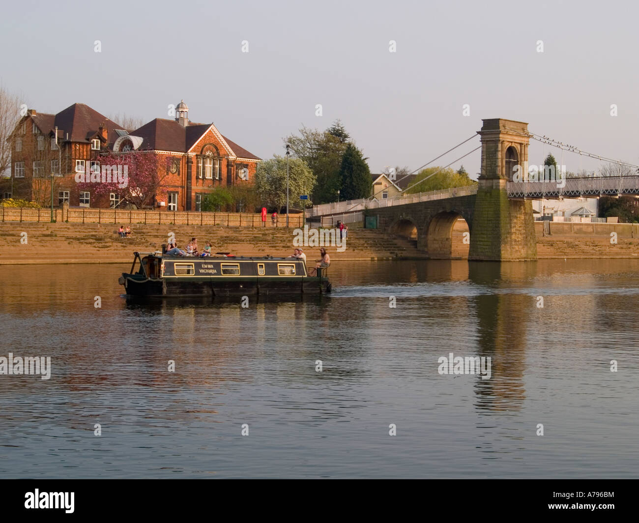 A Canal Boat on the River Trent at Victoria Embankment, Nottingham UK ...