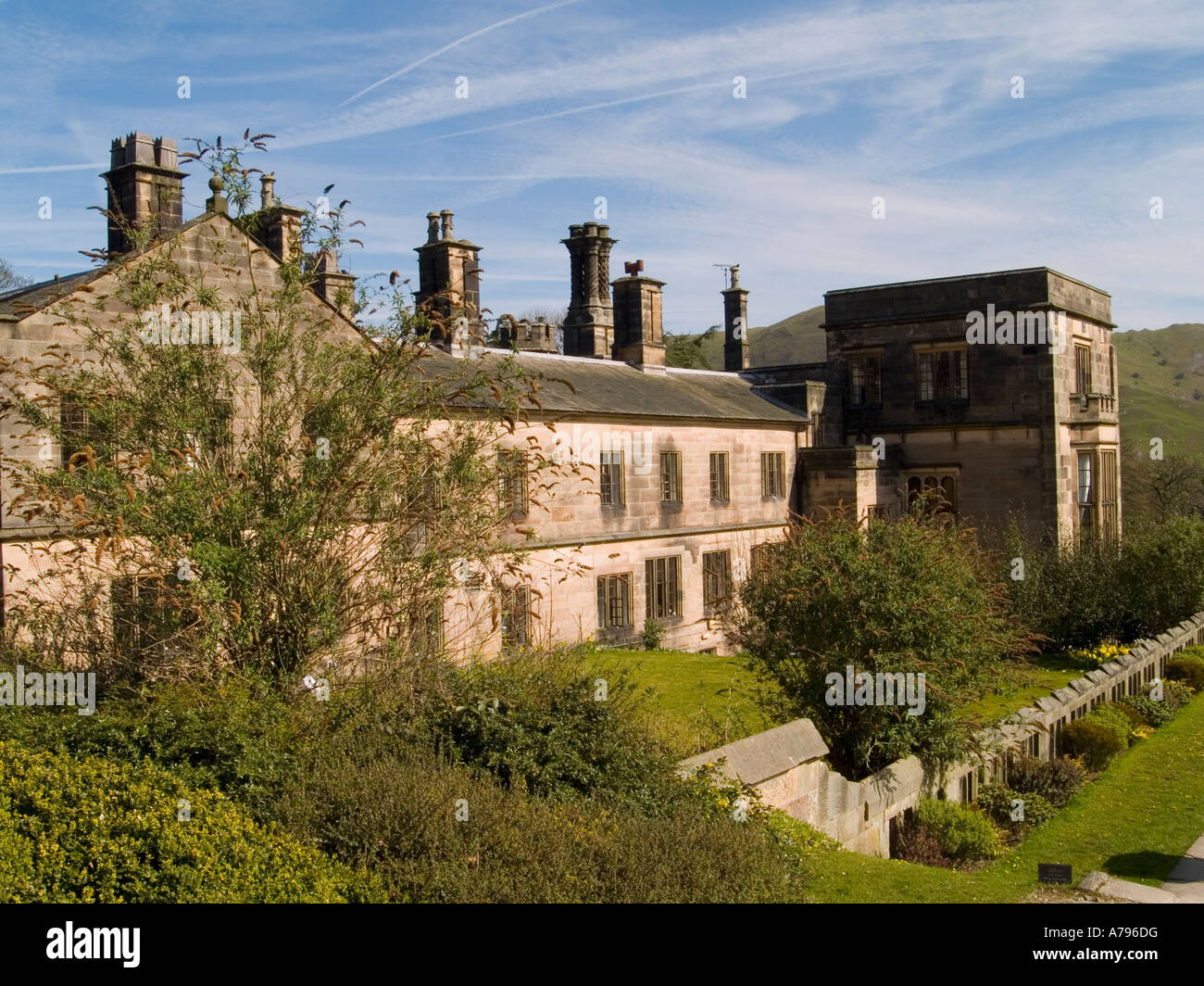 A view of Ilam Hall YHA and its grounds in the Peak District ...