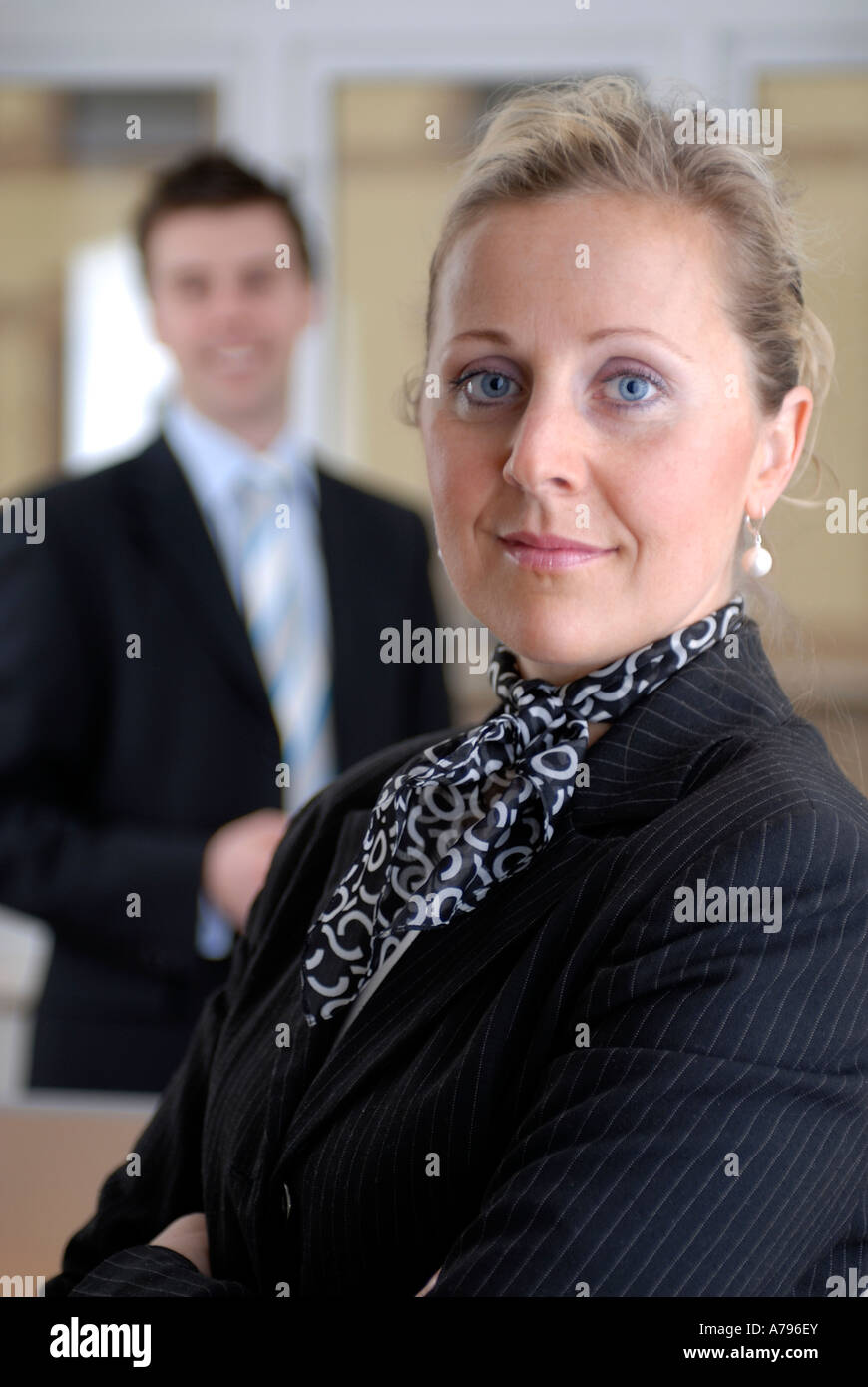 Business couple with female boss Stock Photo - Alamy