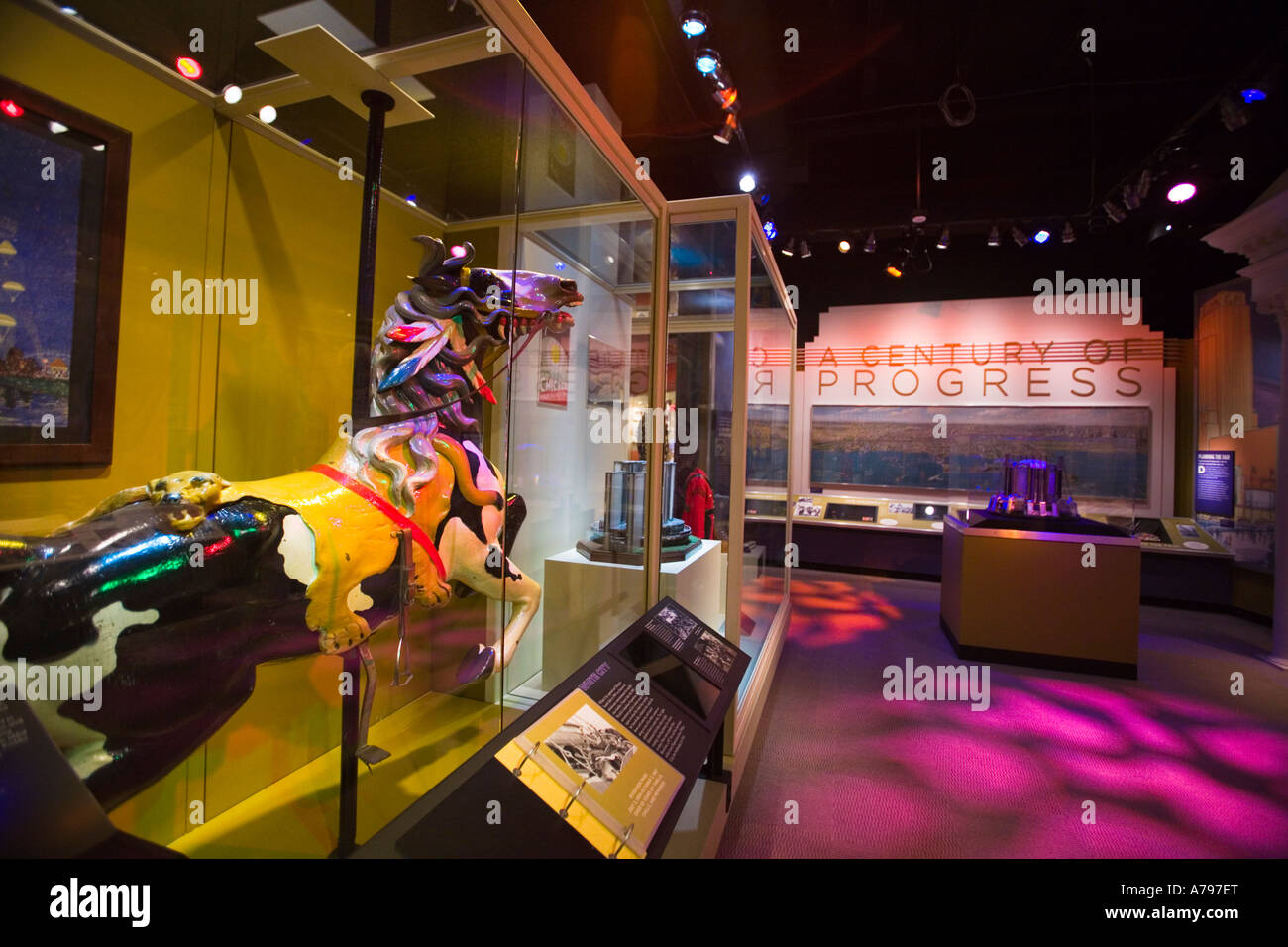 CHICAGO Illinois Interior of Chicago Historical Society museum carousel ...