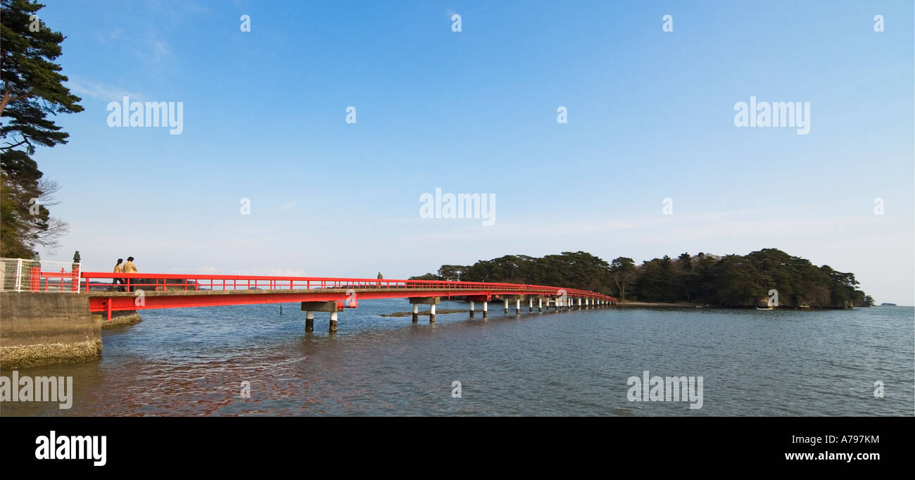 Red Bridge crossing to an island Matsushima Bay Japan Stock Photo - Alamy