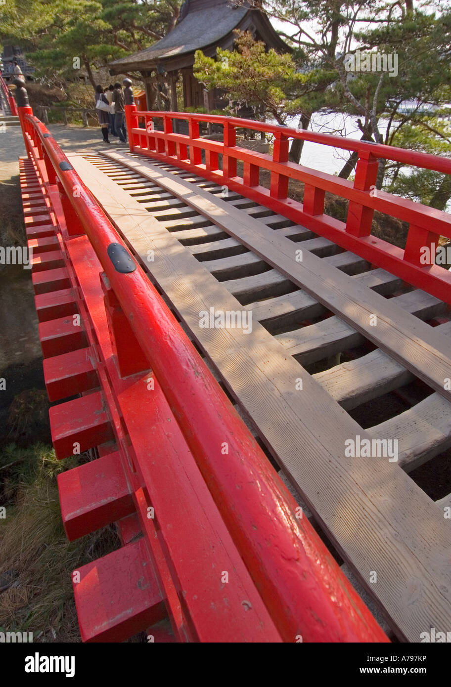 Red Bridge crossing to an island Matsushima Bay Japan Stock Photo - Alamy
