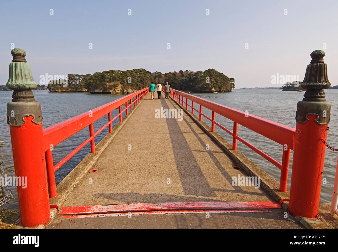 Red Bridge crossing to an island Matsushima Bay Japan Stock Photo - Alamy