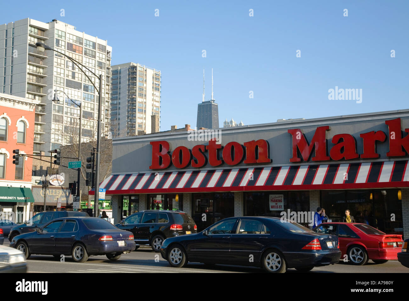 CHICAGO Illinois Boston Market restaurant traffic on North Avenue in ...