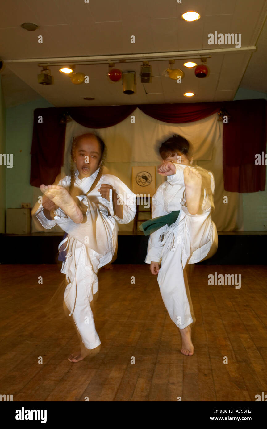 Young children boys and girls learing Kyn Yo Bu Shin Karate Martial ...