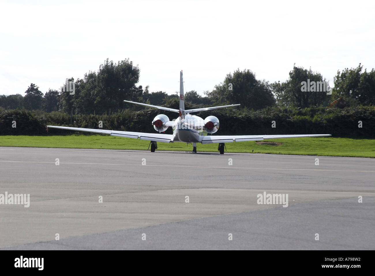 Executive jet aircraft from behind on tarmac at Kerry airport Ireland ...