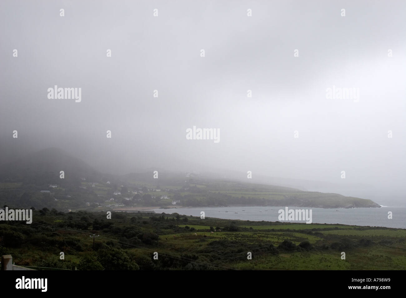 Miserably bad rainy weather with grey clouds near Kells on Ring of ...