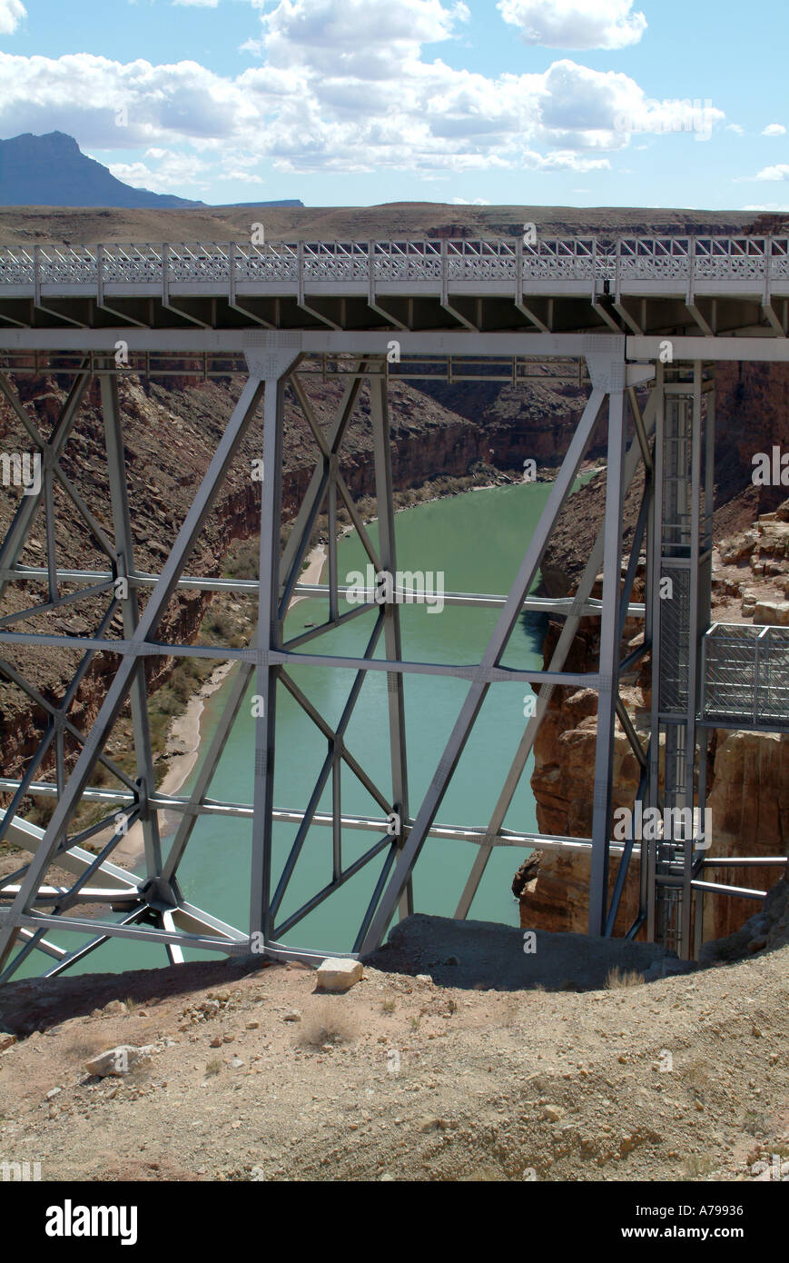 Navajo Bridge and Colorado River Arizona Stock Photo - Alamy