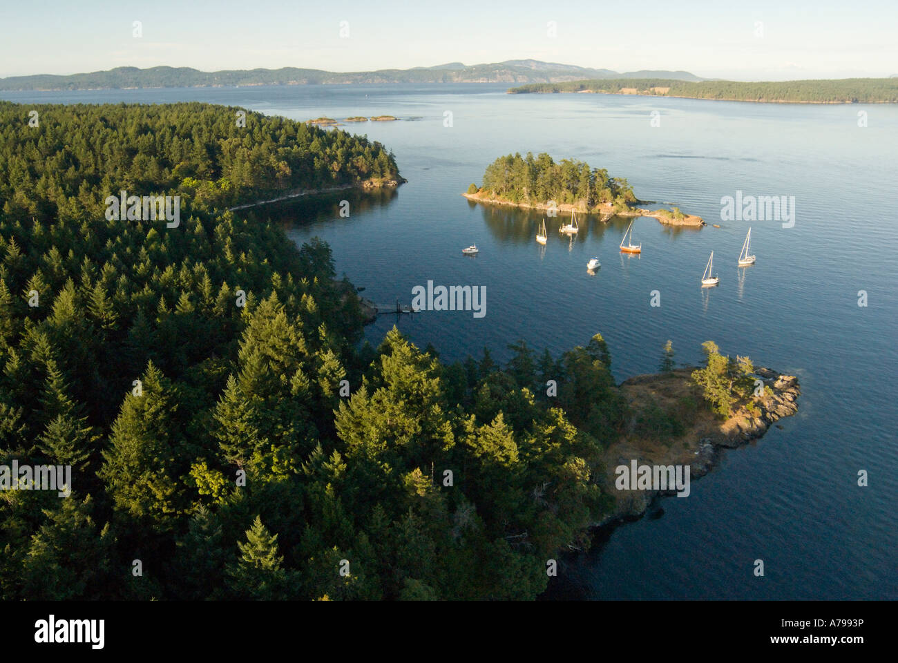 Aerial photo of Princess Cove on Portland Island in Gulf Islands ...