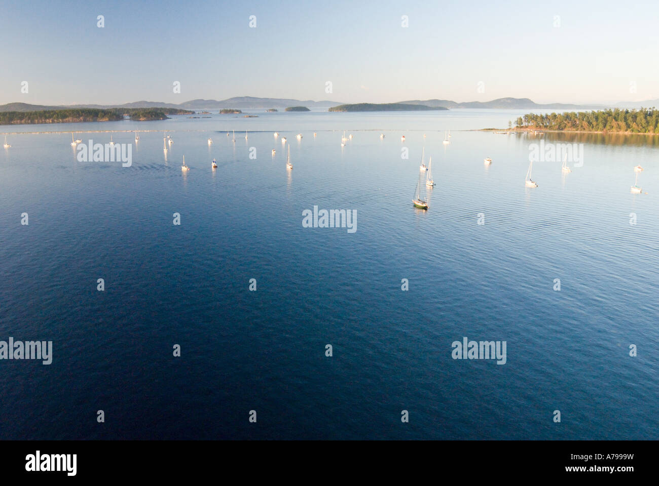 Aerial photograph of Sidney Spit on Sidney Island in Gulf Islands ...