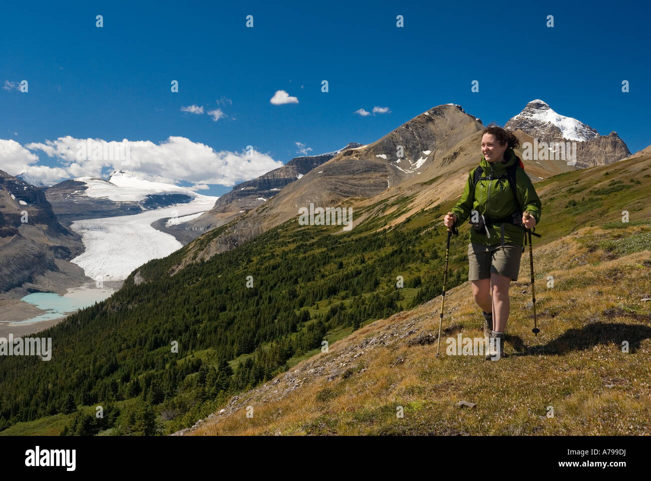 Woman walking along top ridge hi-res stock photography and images - Alamy