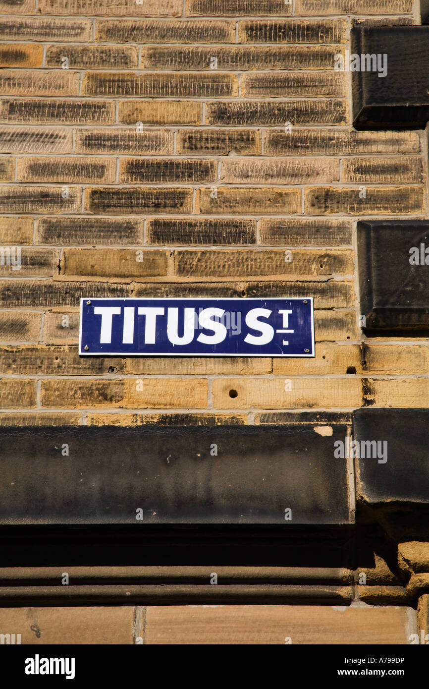 Titus Street named after Sir Titus Salt in the village of Saltaire ...