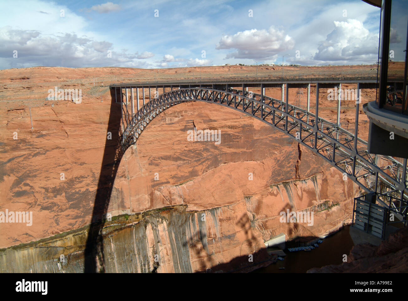 Carl Hayden Bridge at Glen Canyon Dam Lake Powell Arizona Stock Photo ...