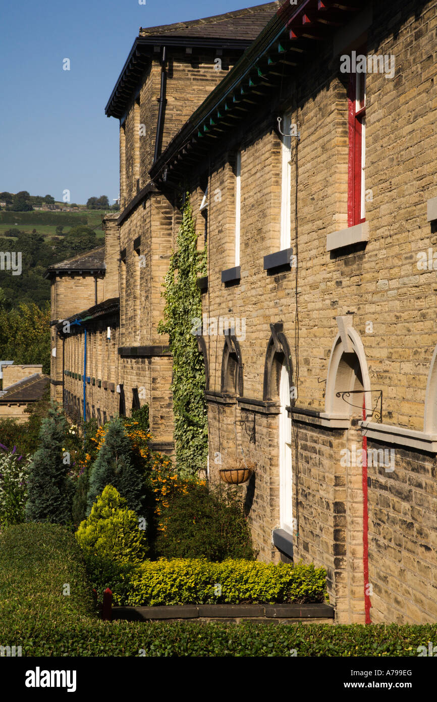 A typical street in the village of Saltaire which is a UNESCO World ...