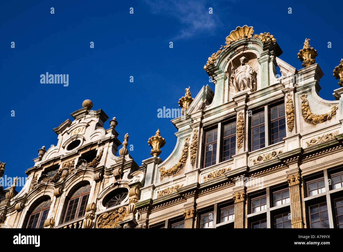 Flemish Gables in The Grand Place Brussels Stock Photo - Alamy
