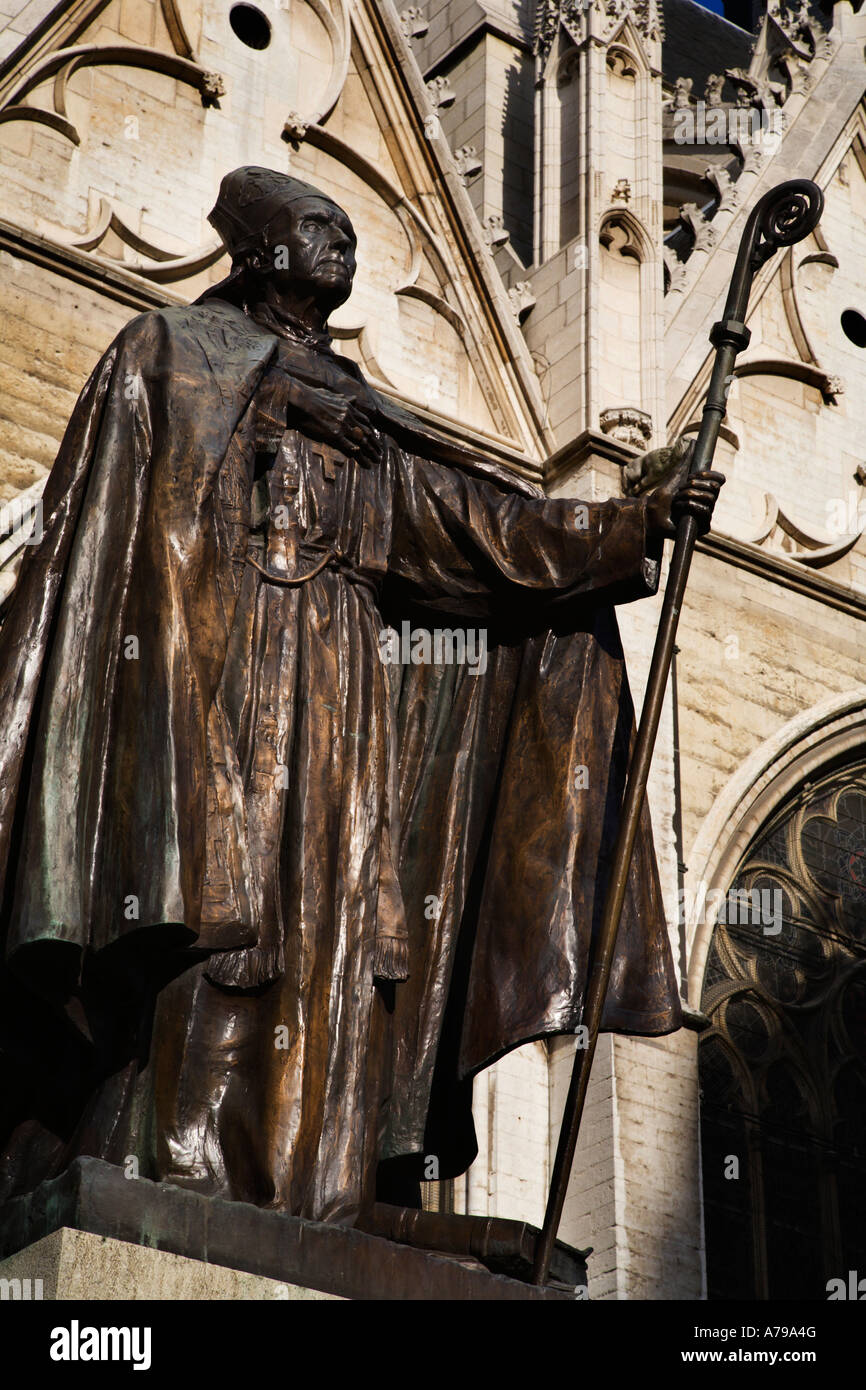 Statue of Cardinal Mercier at The Cathedrale Sts Michel et Gudule ...
