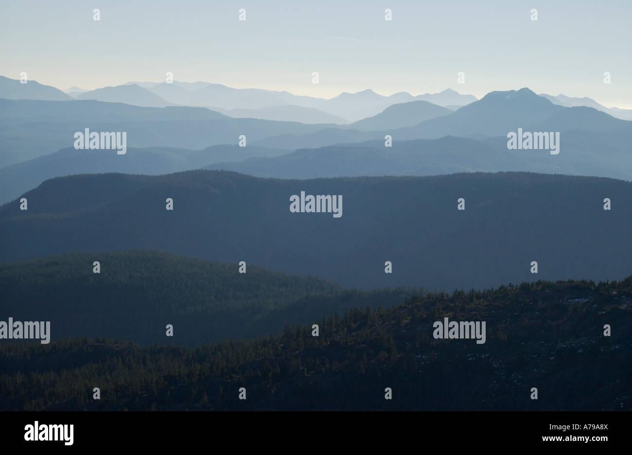 The Vancouver Island Mountains as seen from Mount Arrowsmith near Port ...