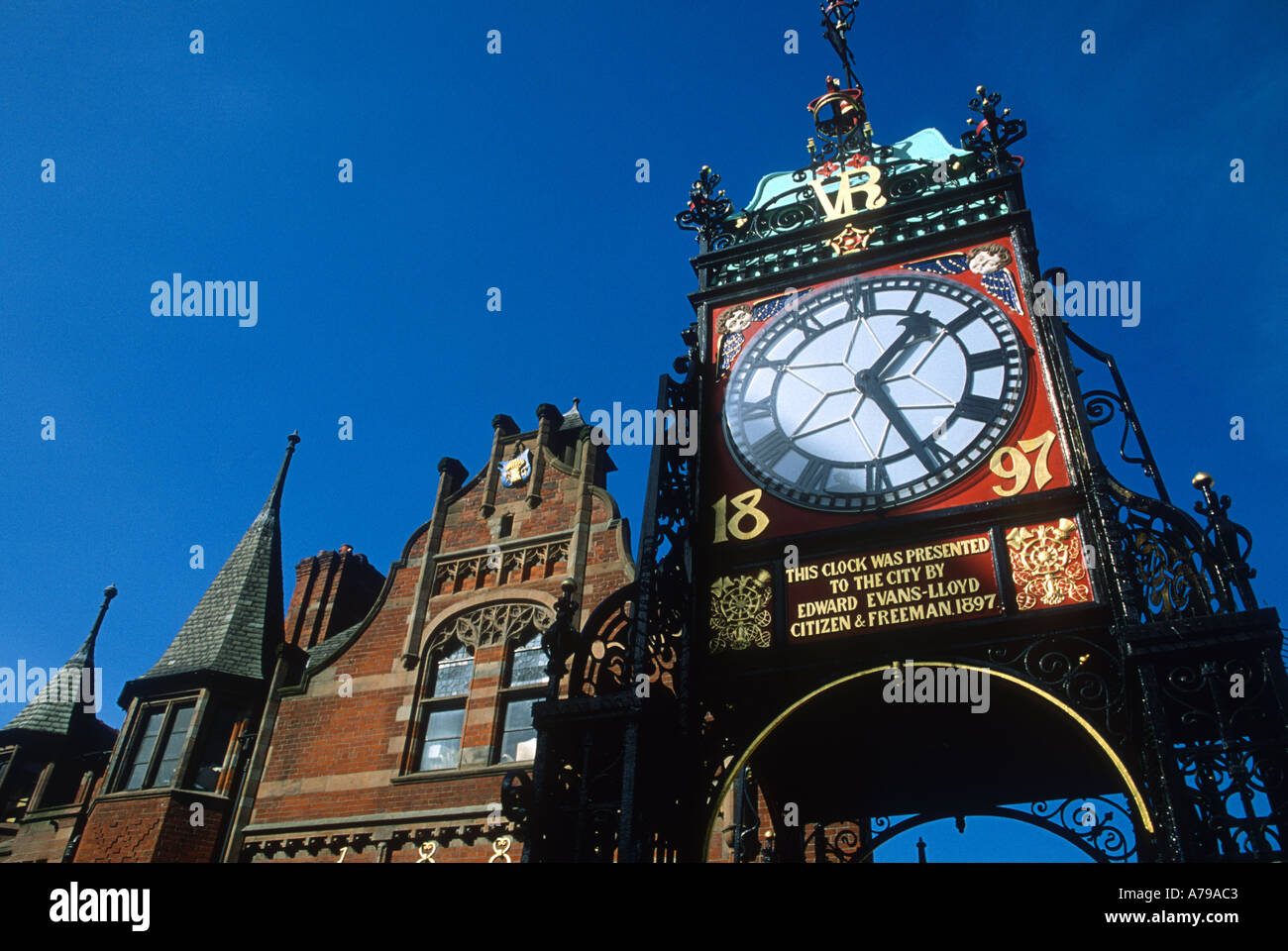 Clock Tower East Gate Chester Cheshire England Stock Photo - Alamy