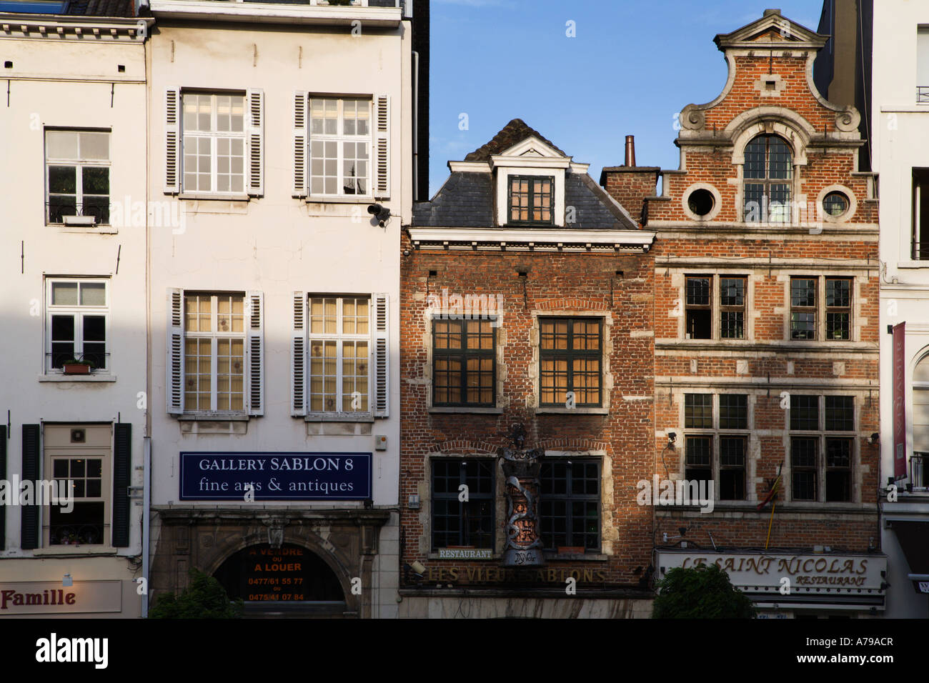 Shops and Restaurants in Place du Grand Sablon Brussels Belgium Stock Photo - Alamy